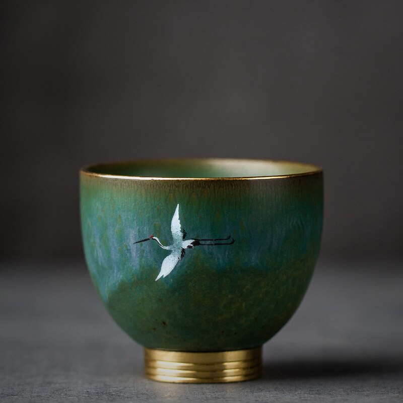 LUWU ceramic tea cup crane teacups porcelain cup c... – Grandado