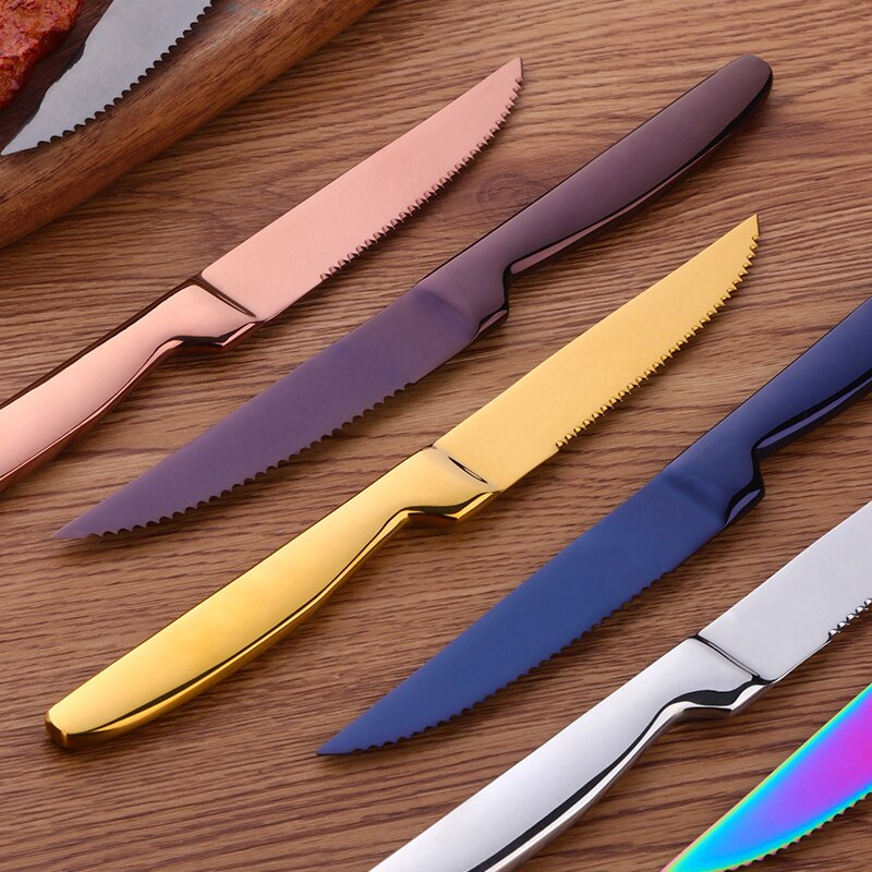 4 STUKS Rvs Regenboog Steak Mes Scherpe Tafel Mess... – Vicedeal