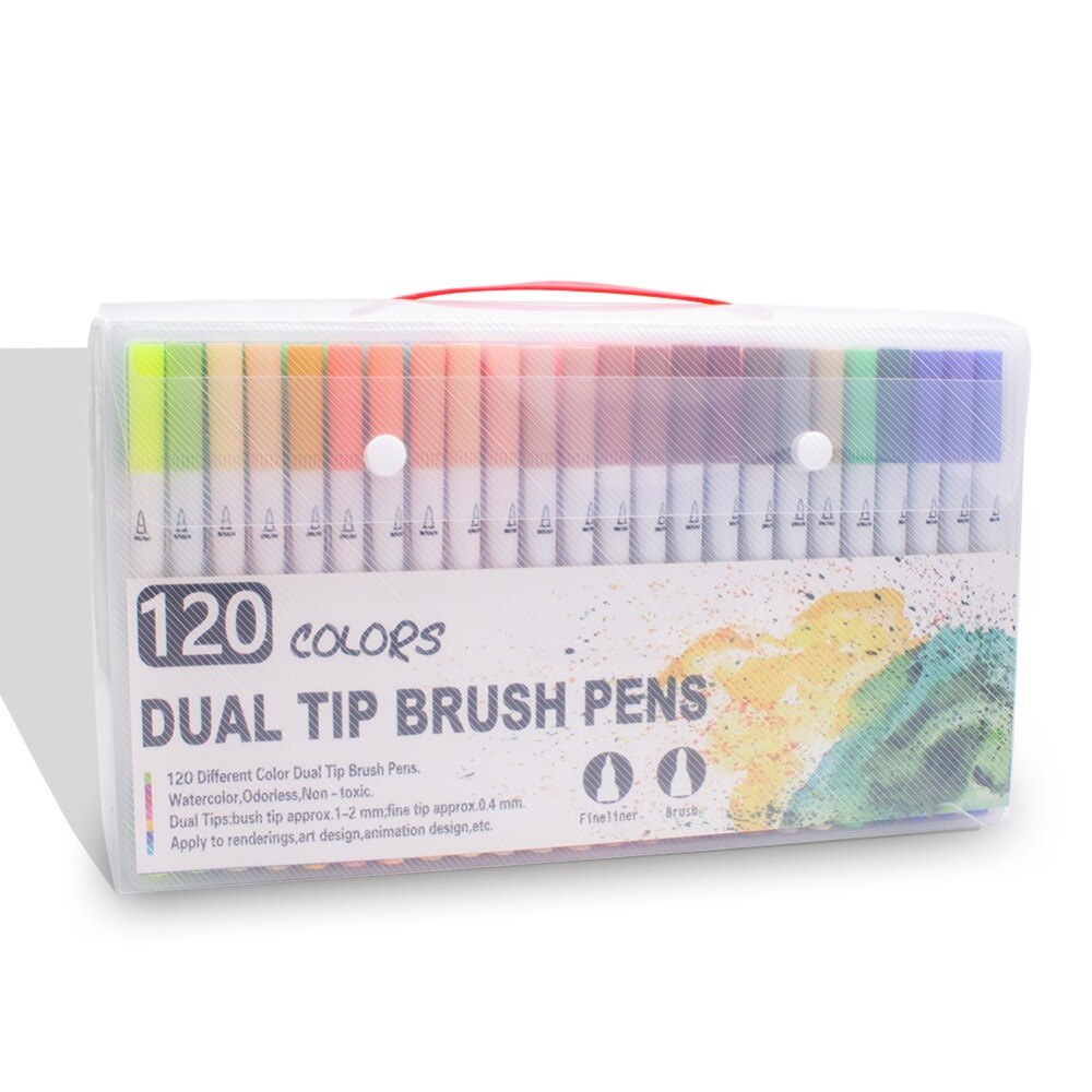120 Pcs Watercolor Brush Markers Calligraphy Pen F... – Vicedeal