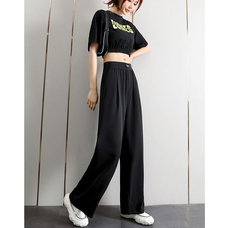 Wide Leg Pants Women Spring Summer High Waist Ice ... – Grandado
