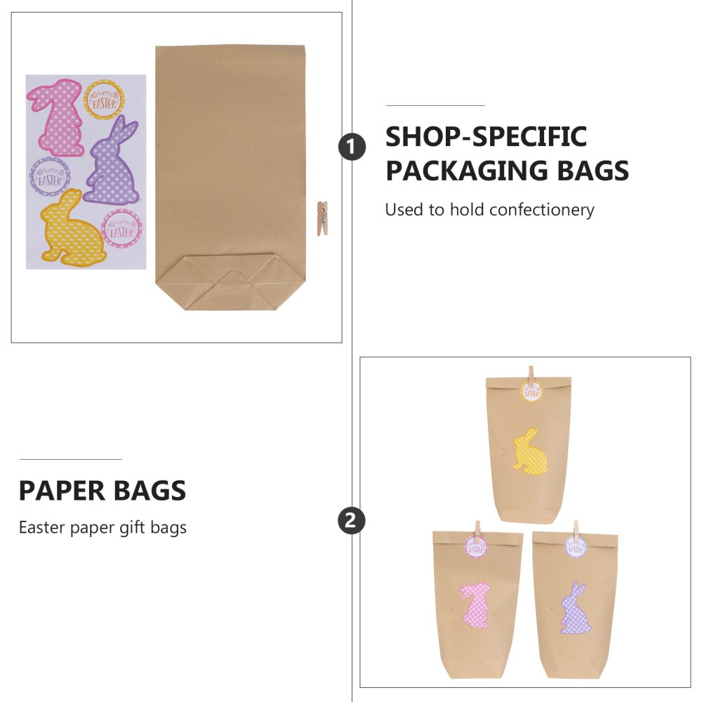 12 Sets Easter Themed Wrapping Paper Bag Candy Bag... – Grandado