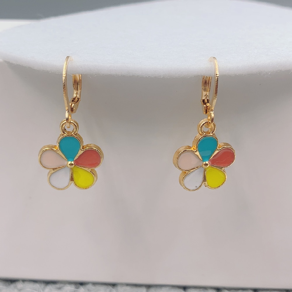 Colorful Flower Earrings Female Dangle Hanging Wed... – Grandado