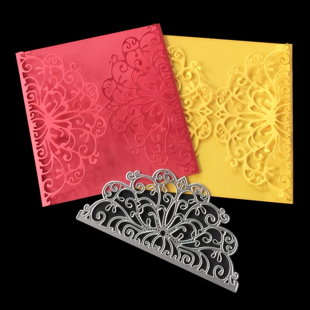 Wedding Invitation Card Lace Flower Border Frame M... – Vicedeal