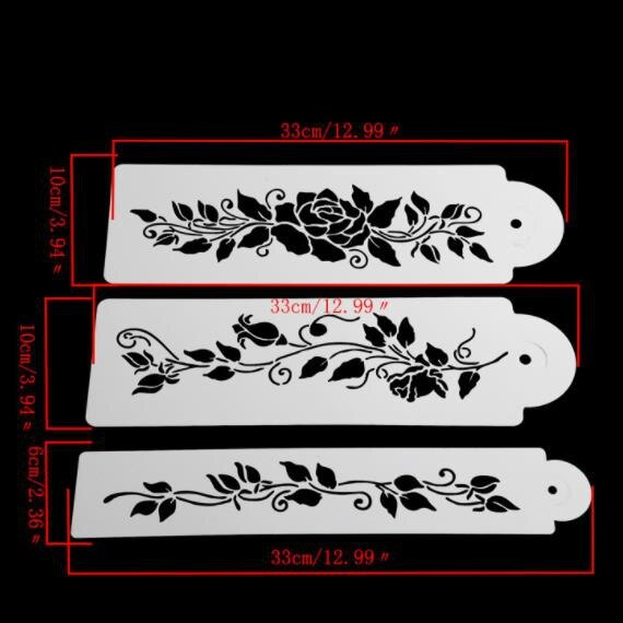 Rose Cake Stencil Set, Flowers Cake Stenciling Fon... – Grandado