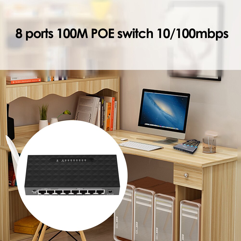 Commutateur de réseau Ethernet rapide POE 8 Ports ... – Grandado