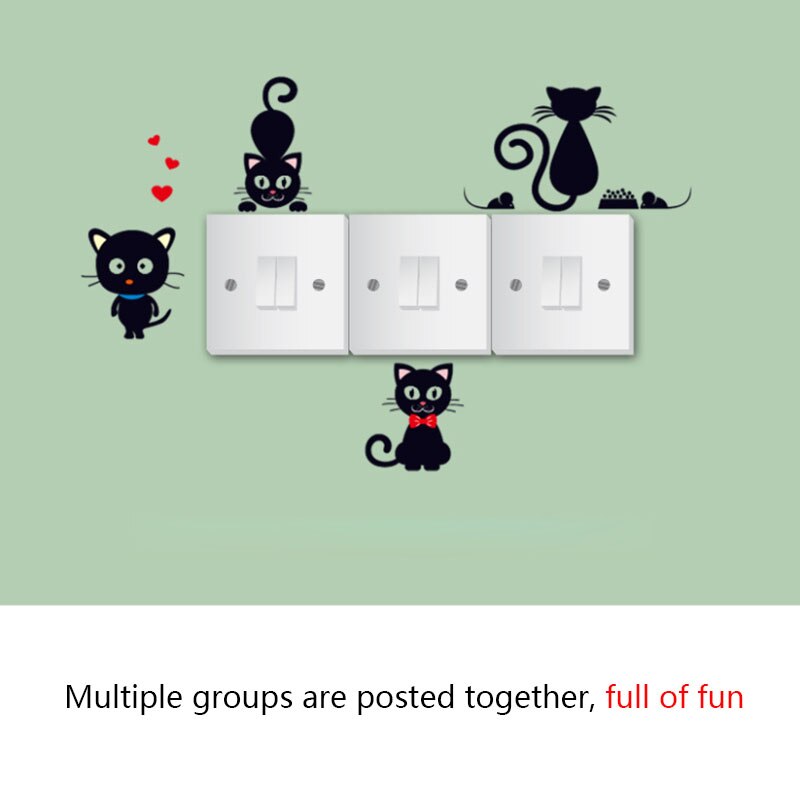 Light Switch Sticker Mooie Cartoon Kat Kids Kinder... – Grandado