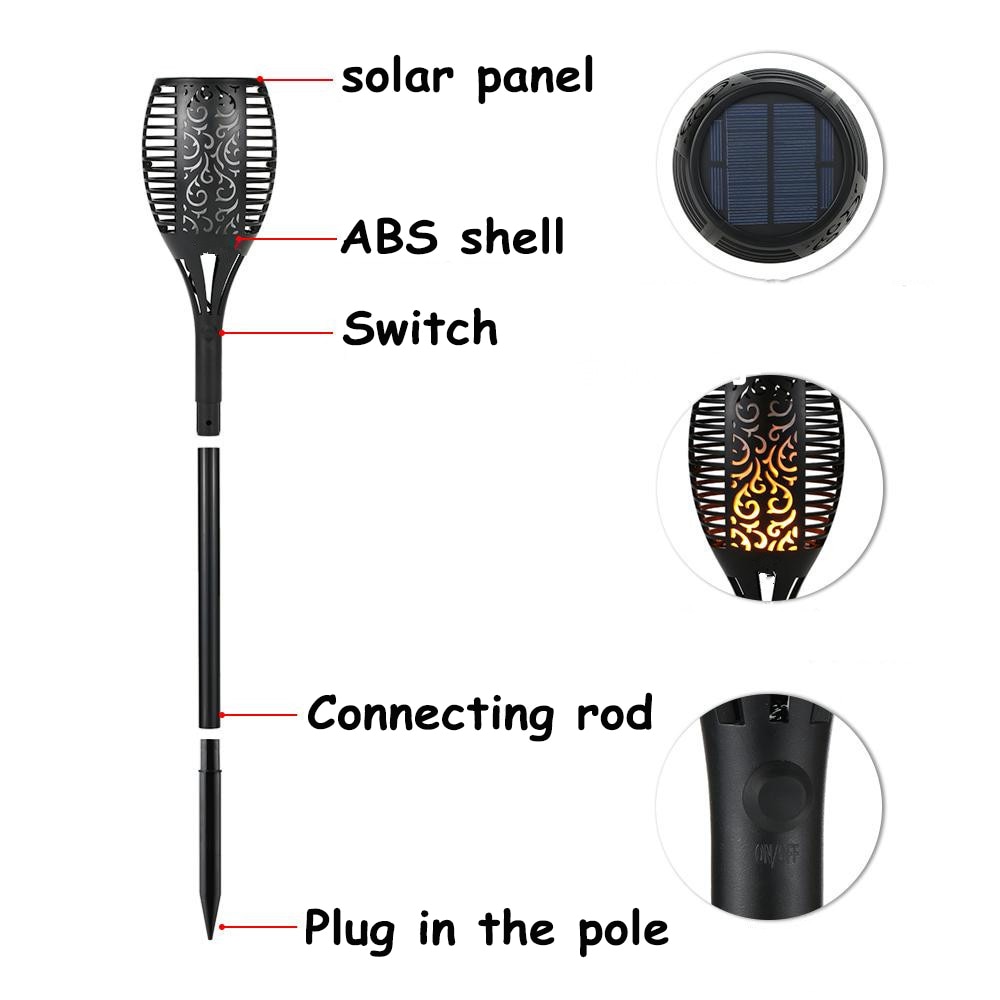 Have solcelledrevet led luz flamme lampe vandtæt 3... – Vicedeal