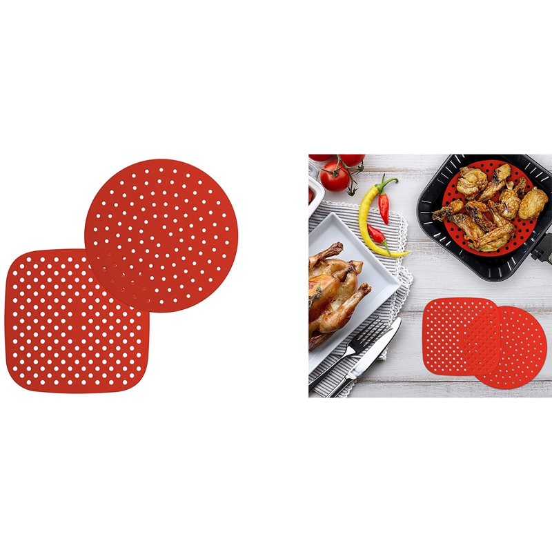 Reusable Air Fryer Silicone Liners Round Square Ba... – Grandado