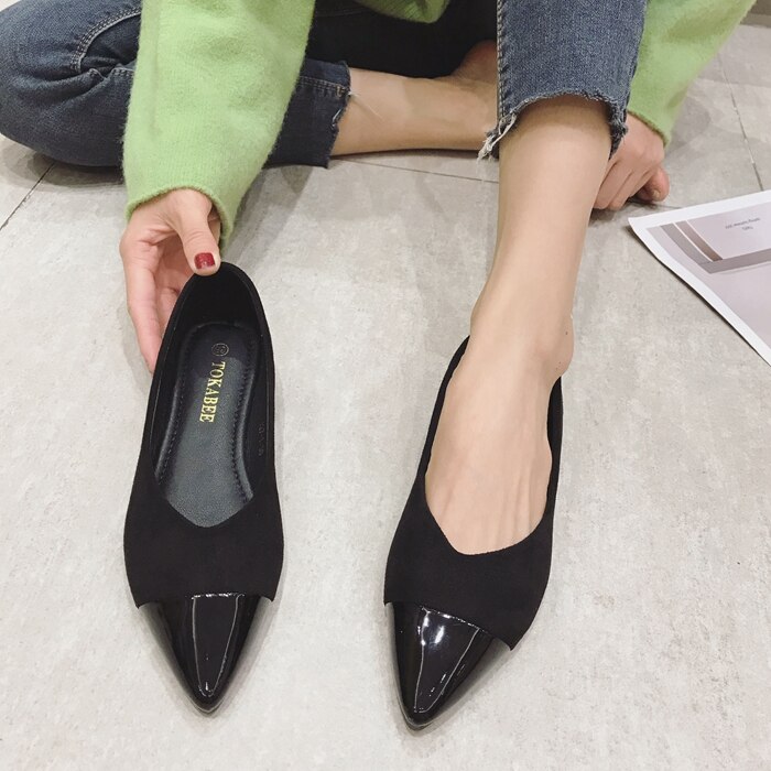spring autumn women single flats japanned leather ... – Grandado