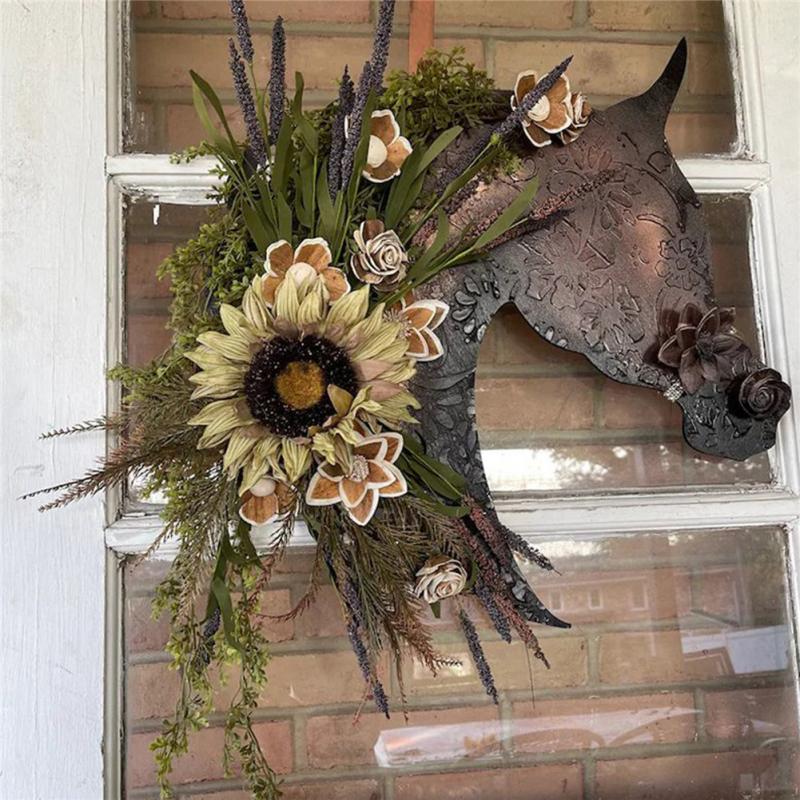 Oorlog Paard Herfst Krans Animal Vorm Krans Voorde... – Vicedeal