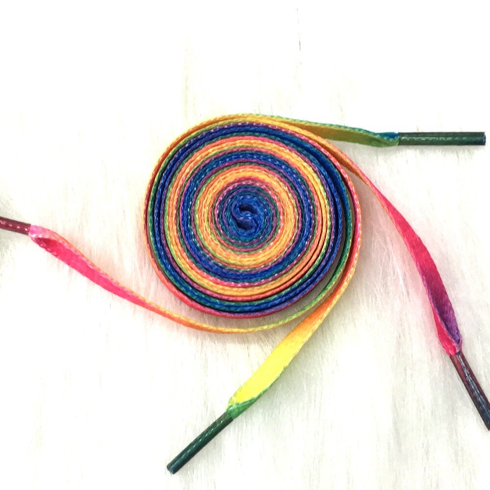 2 Pair Colorful Laces Rainbow Gradient Print Flat ... – Grandado