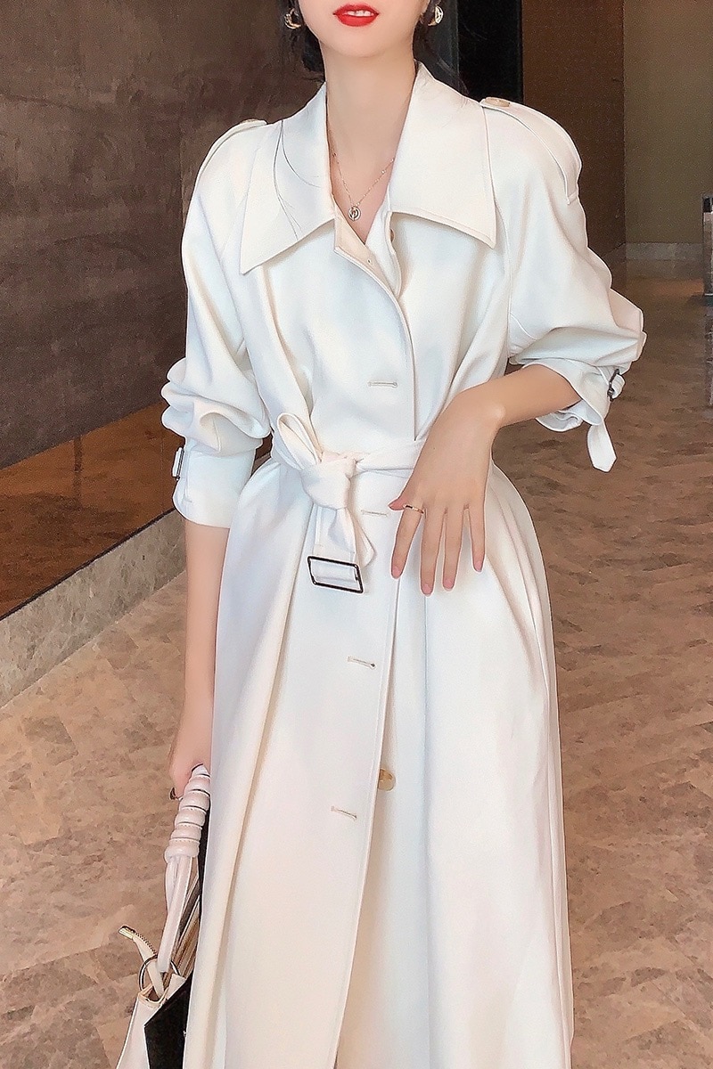 Autumn Winter Korean Long Knee Length Coat Women's... – Grandado