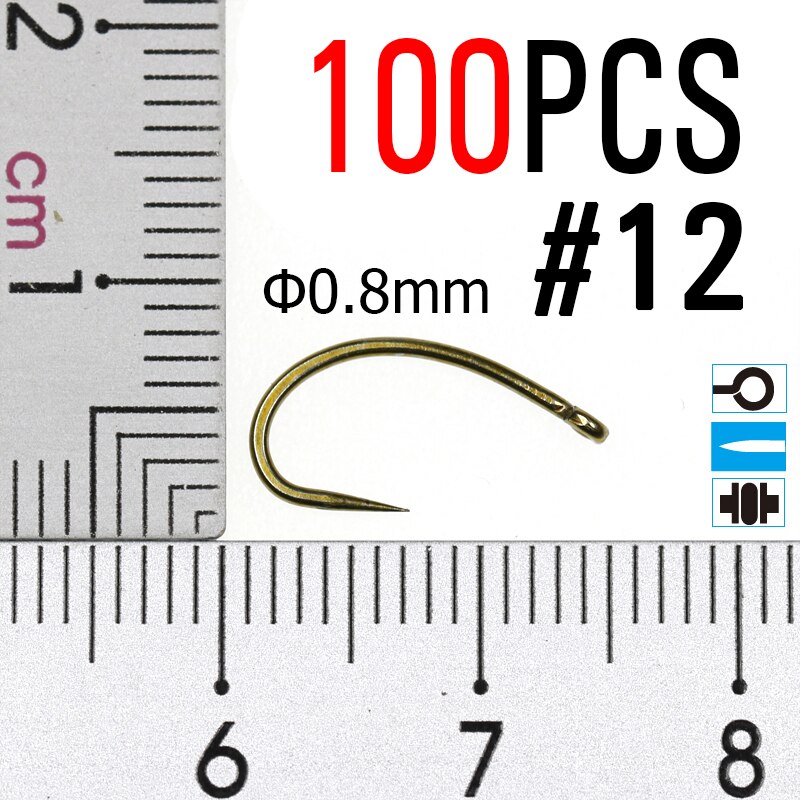 ICERIO 100PCS Fly Tying Hook Nymph Bug Shrimp Pupa... – Grandado