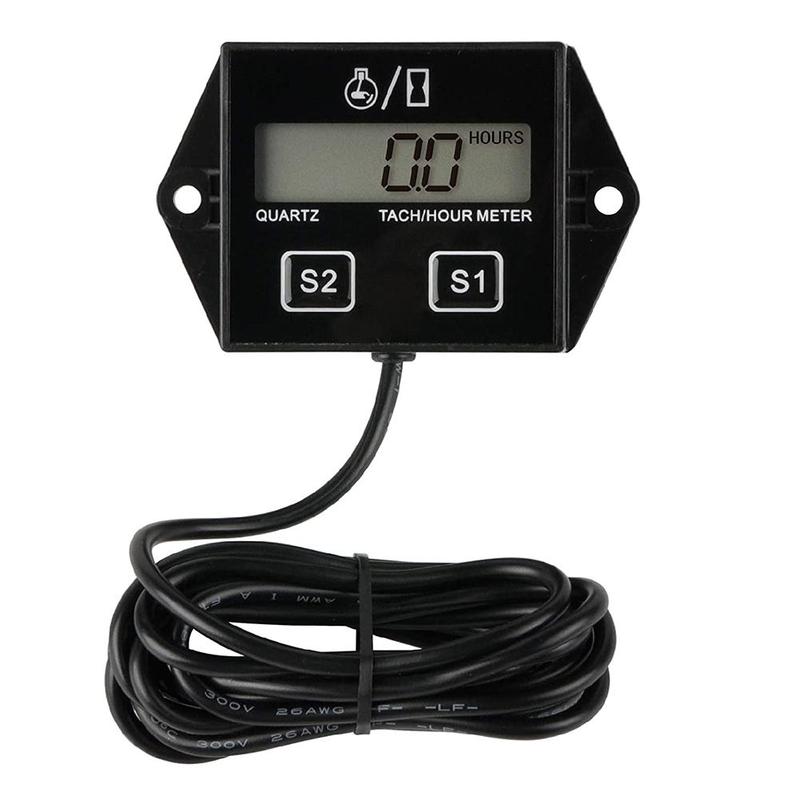 Black Digital Engine Tach Hour Meter Tachometer Ga... – Grandado