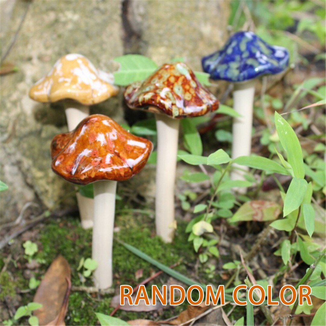 4X12cm DIY Ceramic Toadstools Mushroom Fairy Ornam... – Grandado