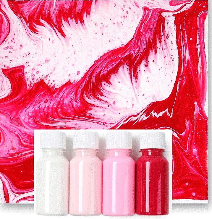 4 Bottles of Fluid Painting Paint Set Liquid Acryl... – Vicedeal