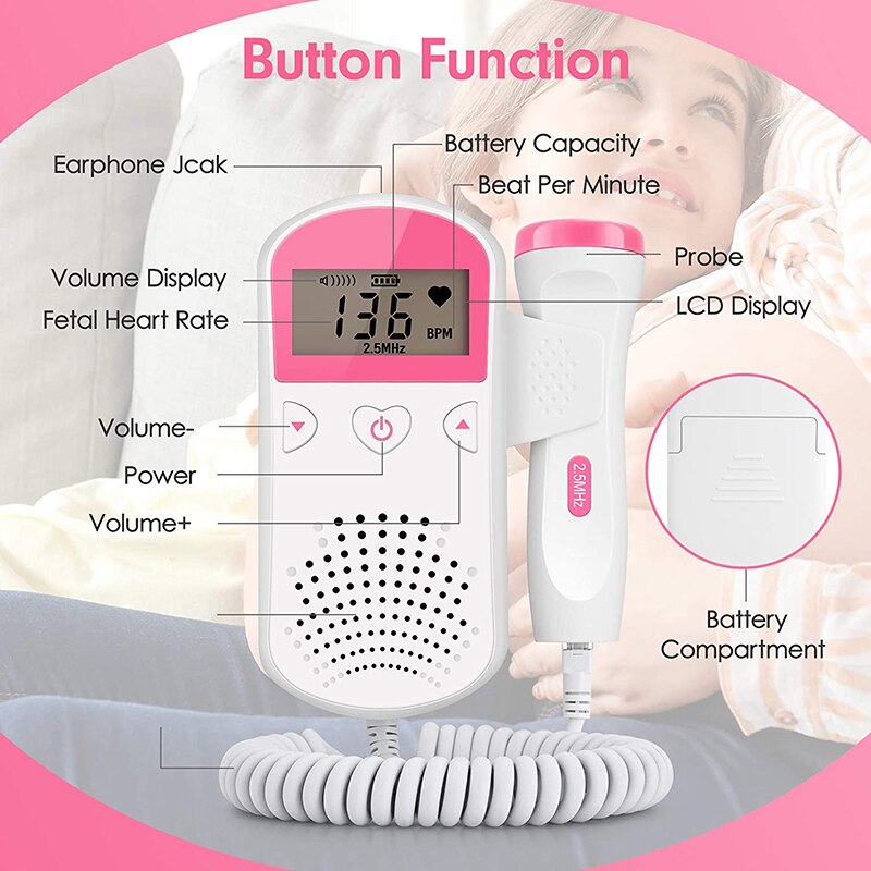 Fetal Doppler hand-hold Pocket portable sound Baby... – Grandado