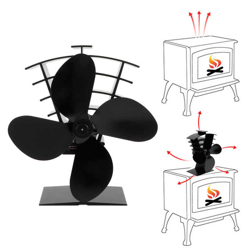 Fireplace Parts Fireplace Fan 4 Blades Heat Powere... – Vicedeal