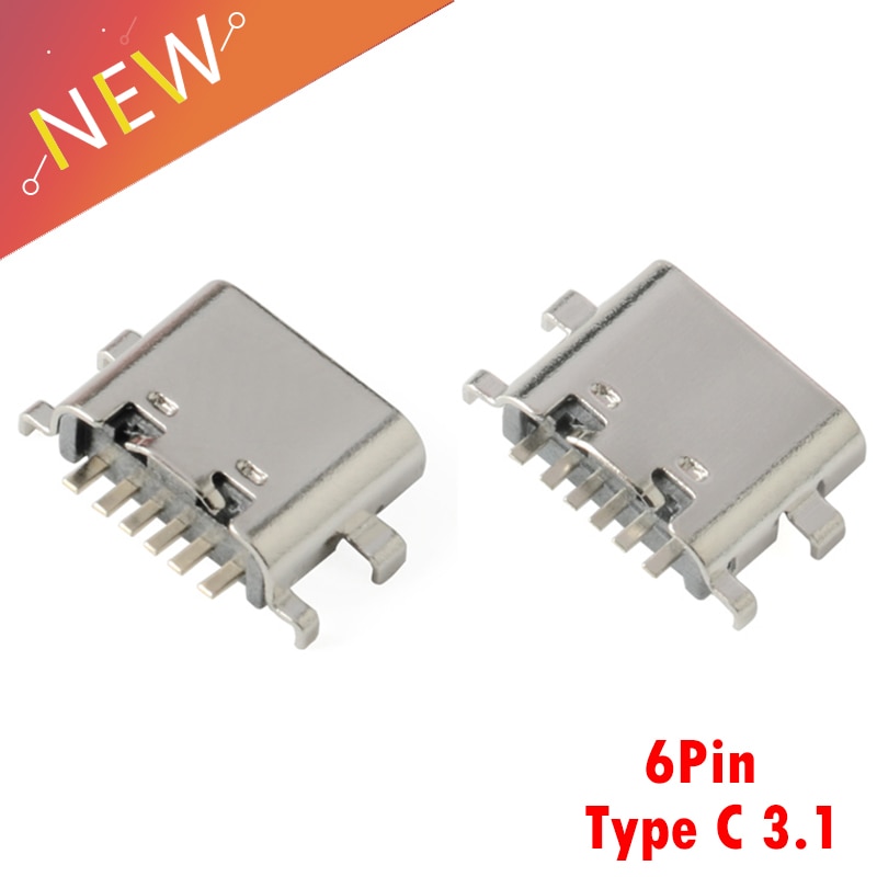 10Pcs Micro USB Stecker Typ C 3,1 6 Pin SMT Buchse... – Vicedeal