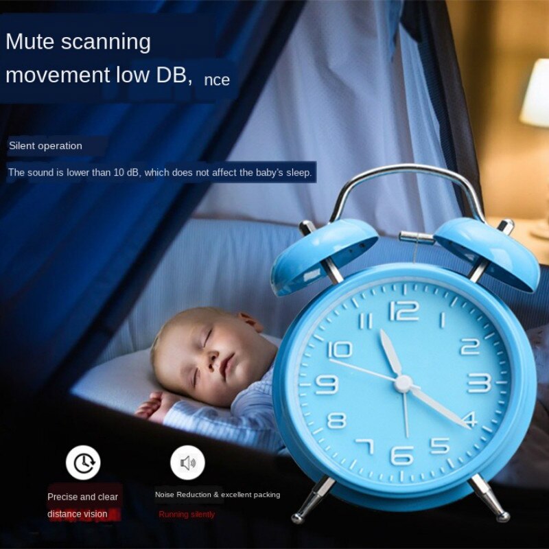 Alarm Clock Bedside Child Personality Clock Metal ... – Grandado