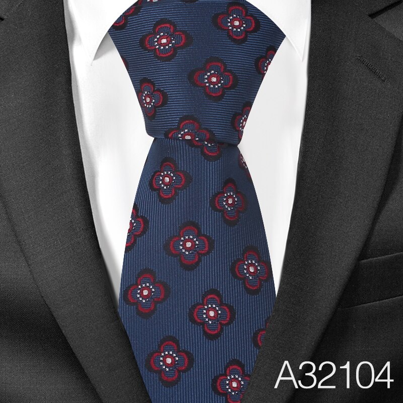 Jacquard Floral Tie For Men Polyester Plaid Neck T... – Vicedeal