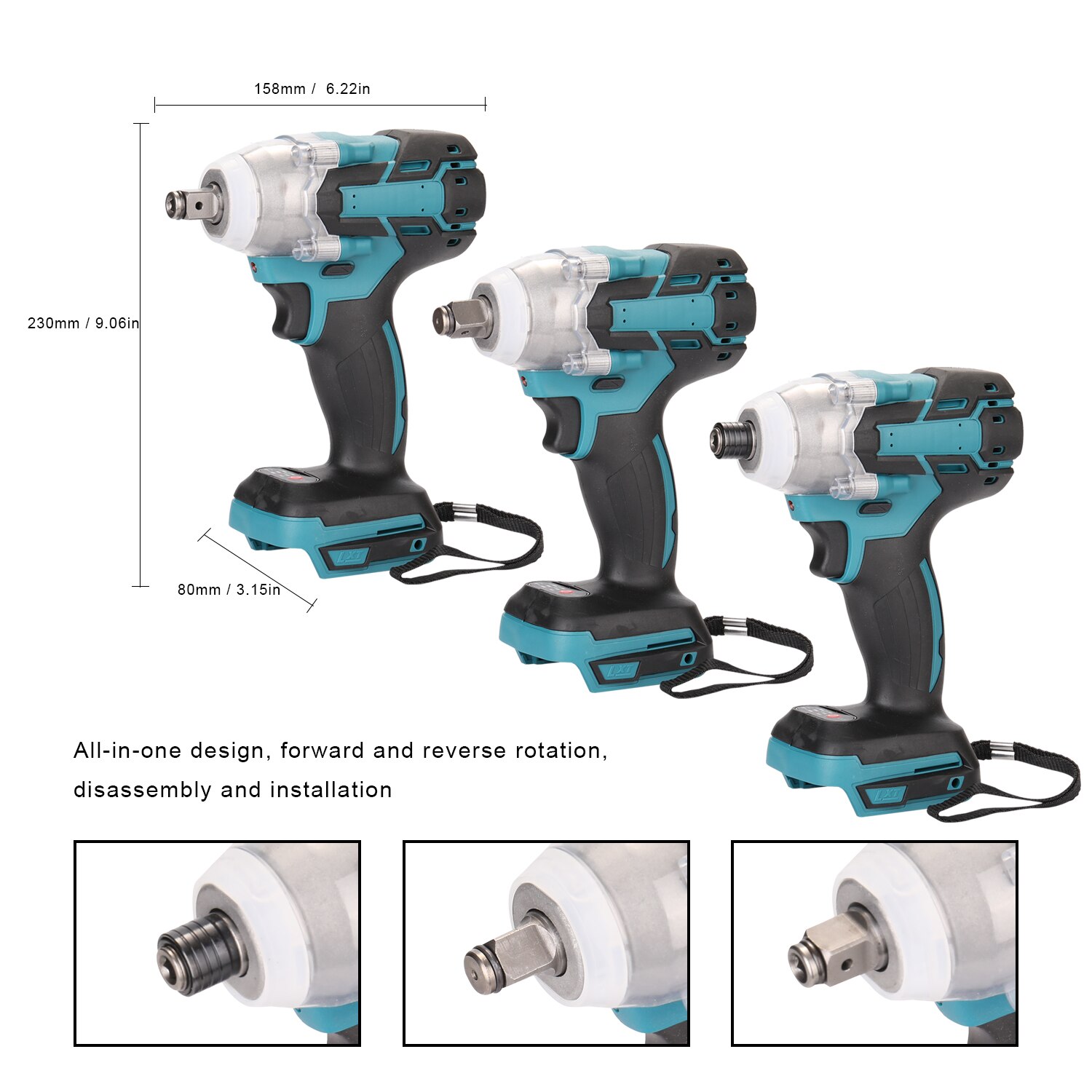 18V Cordless Impact Wrench Screw Driver Brushless ... – Grandado