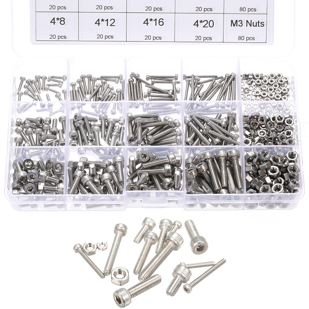 Schraube & Mutter-Set Befestigungen DIN912 M2/M-3/... – Grandado