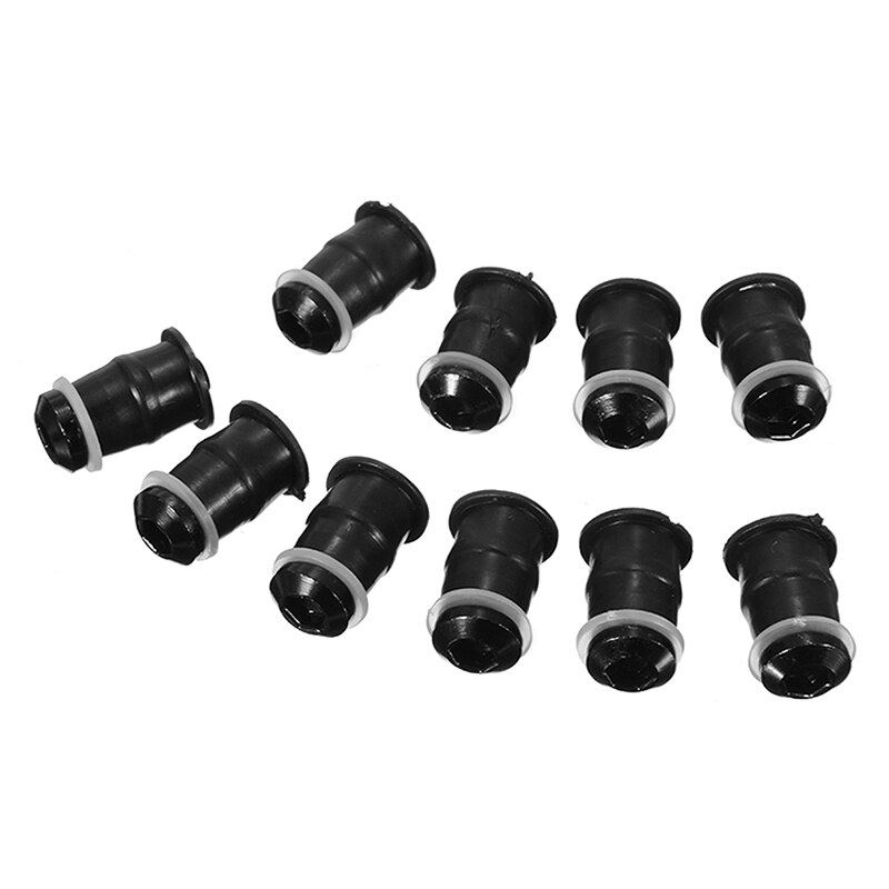 10x Black Coated Flat Head Rubber Nuts Set M5x16mm... – Grandado