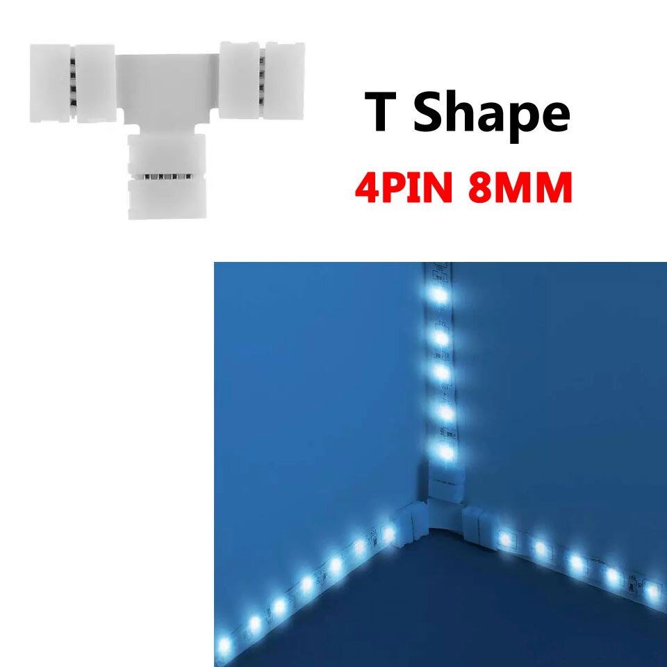 5/10Pcs Led Connector 8Mm 10Mm 2 4 Pin Rgb T Cross... – Vicedeal