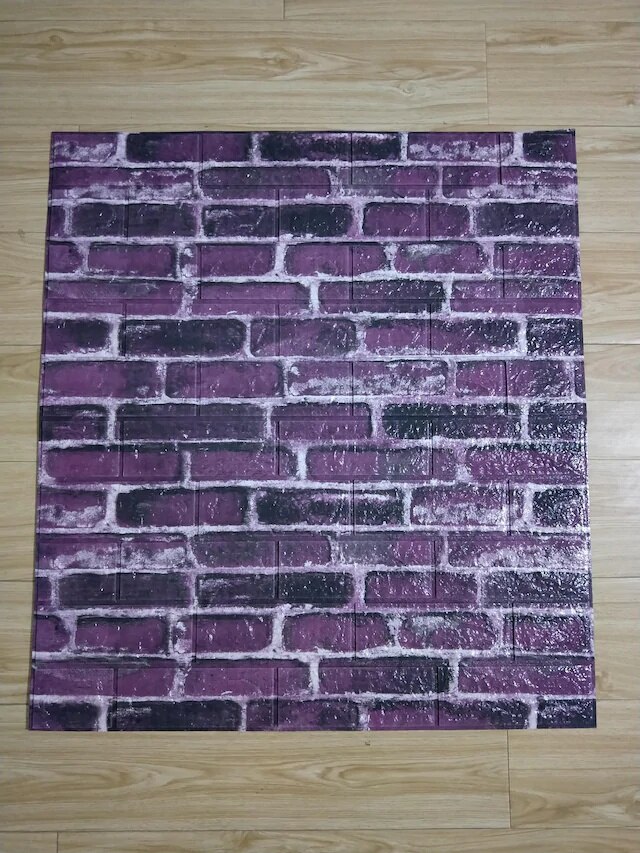 Purple 3D Self-Adhesive Wall Paper Wall Panel 4419... – Grandado