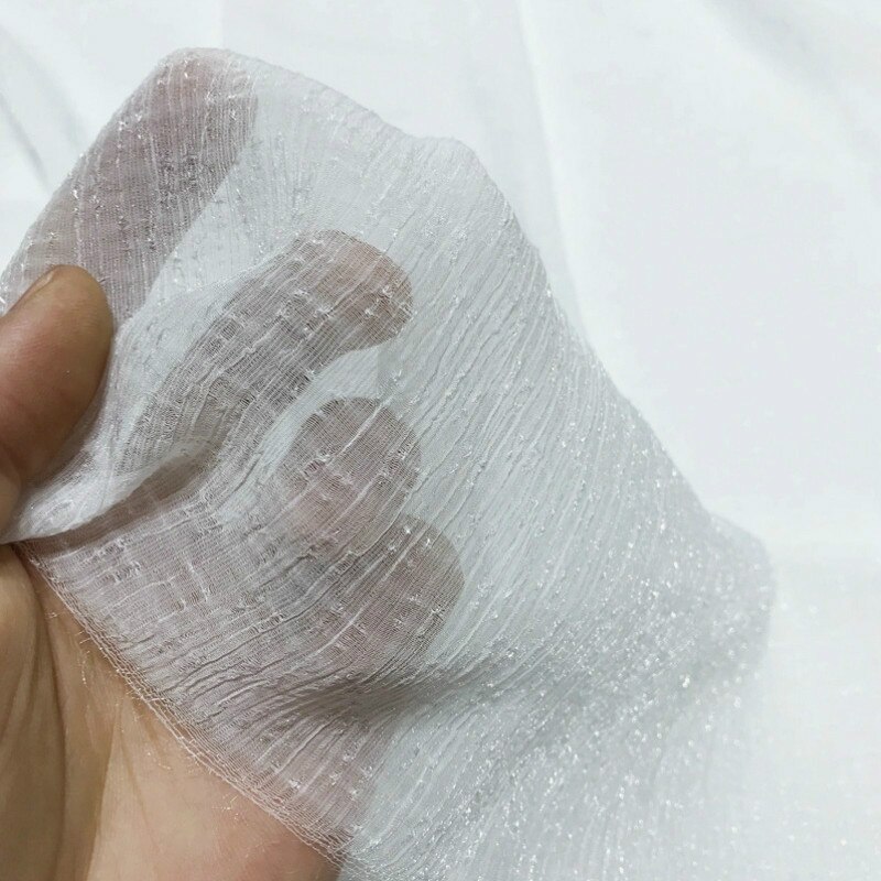 Blødt hvidt glitter skinnende organza tyl stof til... – Vicedeal
