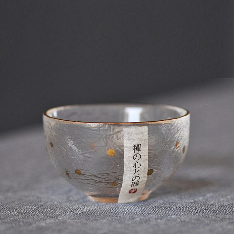 Japanese Glass Cup Tin Glass Tea Cup Flower Wate C... – Grandado