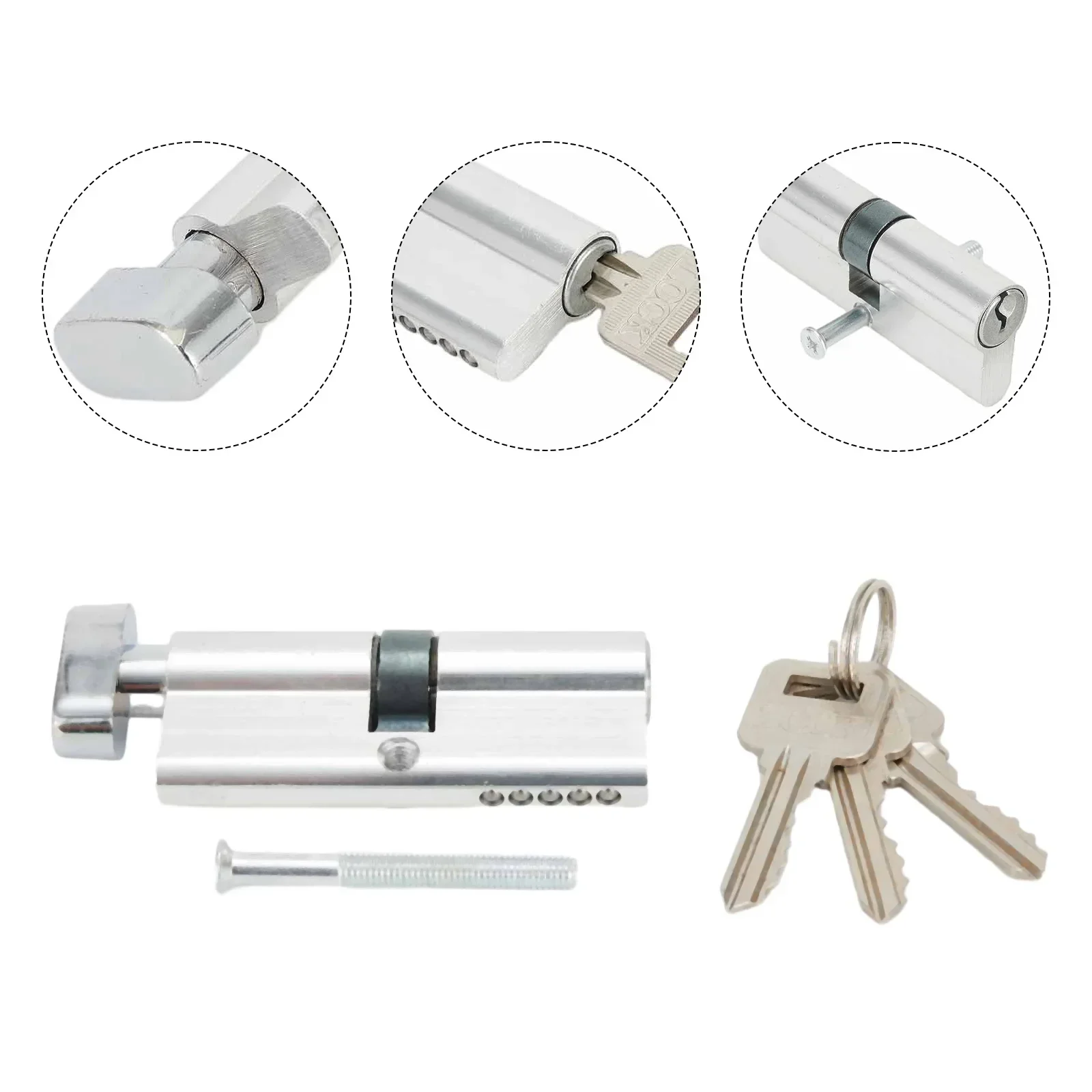 1set Thumb Turn Cylinder With 3 Keys Anti-rust Sin... – Grandado