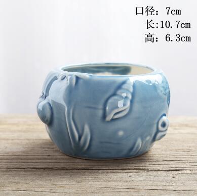Blue Ocean Series Ceramic Flowerpot Shell Fish Sha... – Grandado