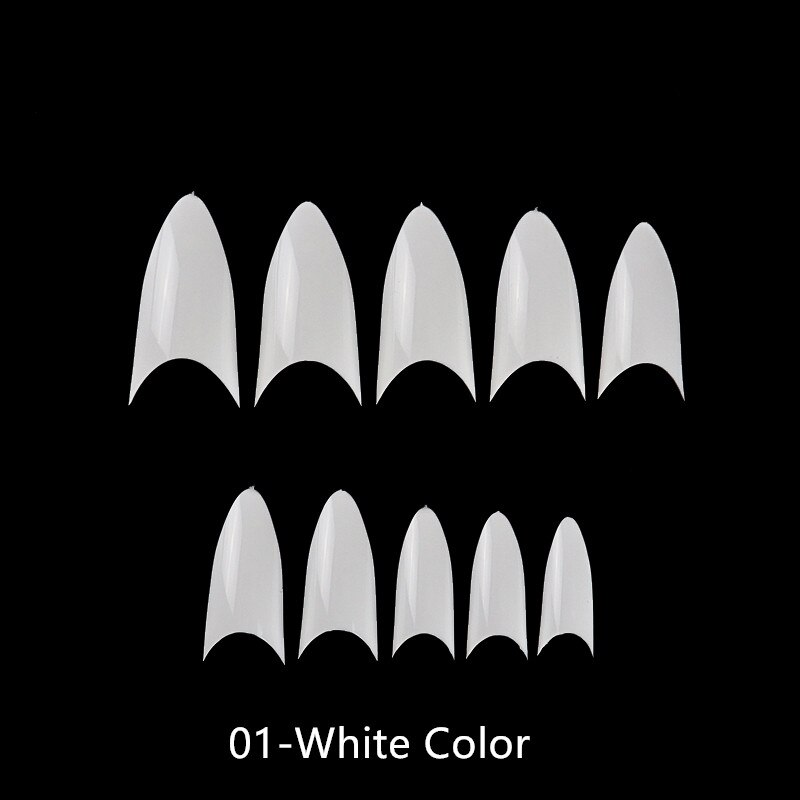 100pcs/Box French Curved Nail Tips Transparent Whi... – Grandado