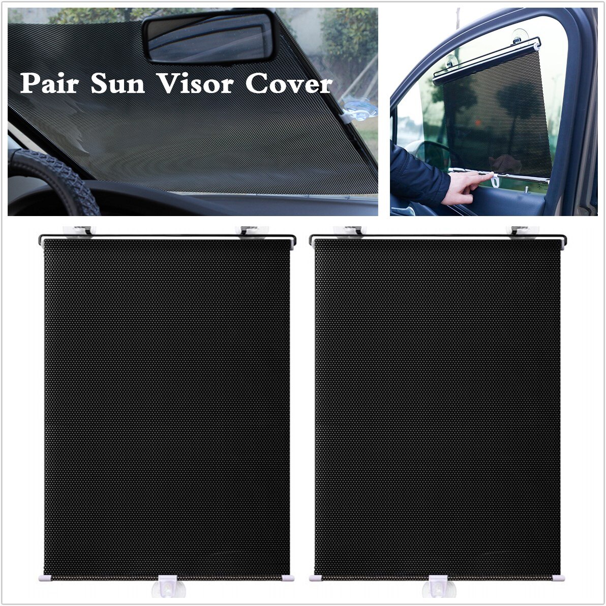 2X Car Front Side Window Retractable Blinds UV-pro... – Grandado