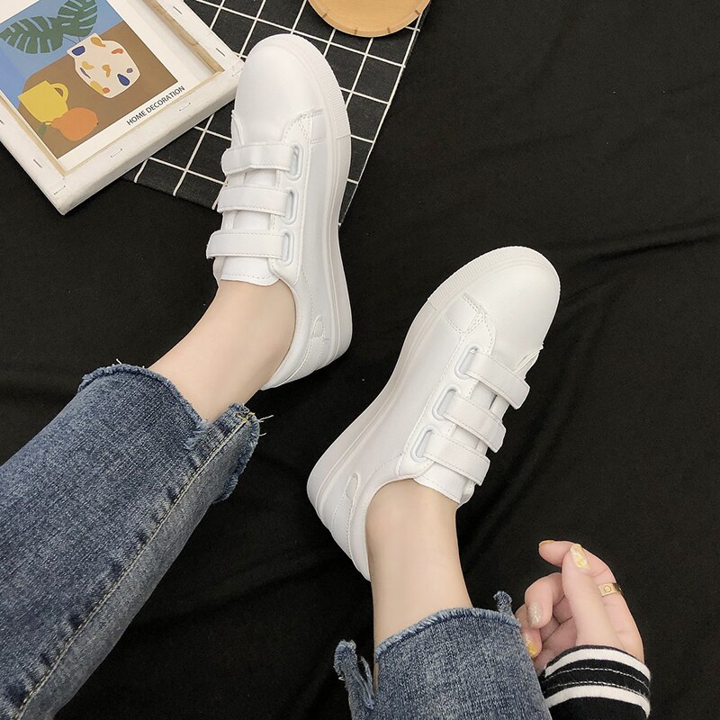 Lucyever-zapatos de tacón plano con Velcro para mu... – Vicedeal