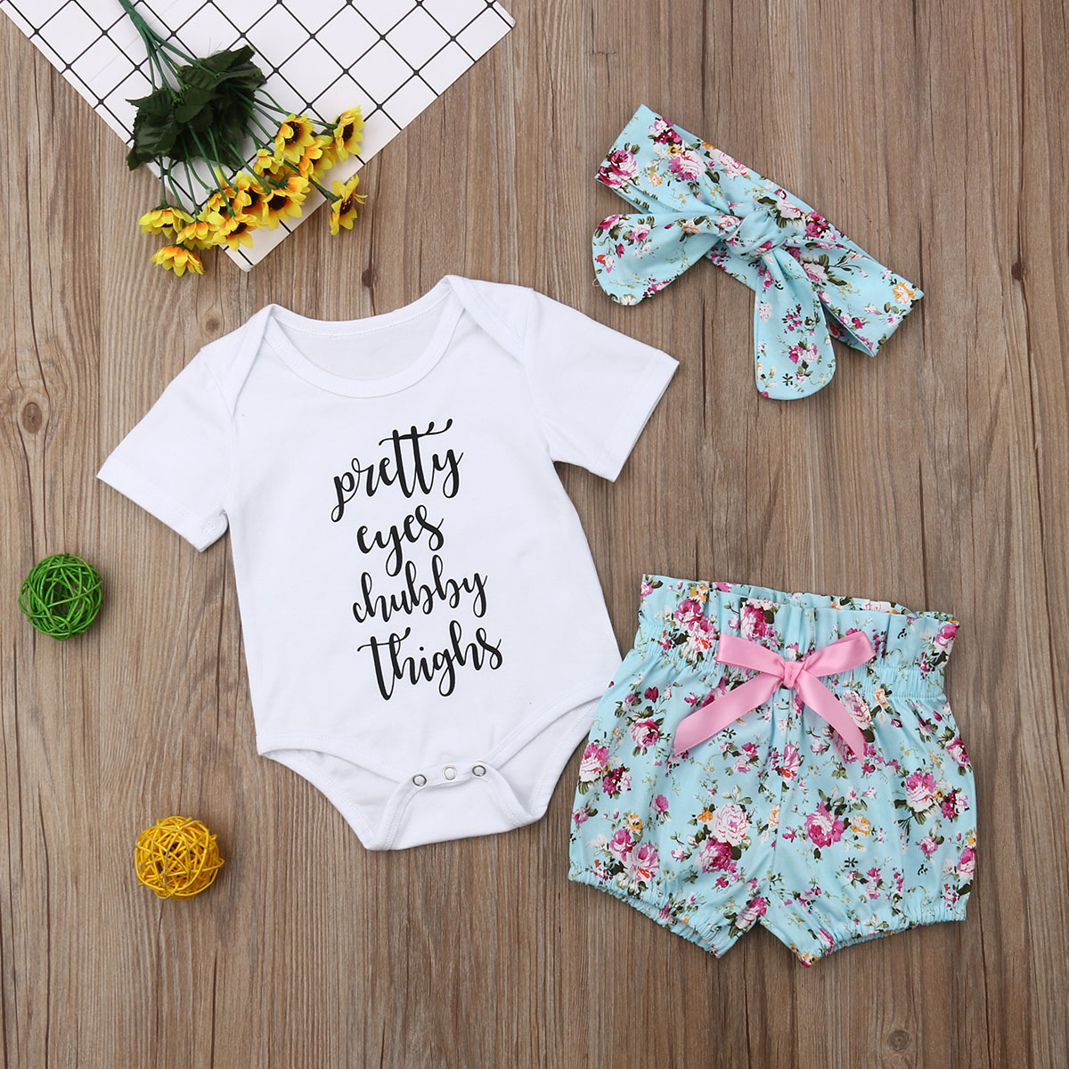 0-18M Cute Newborn Baby Girl Short Sleeve Cotton B... – Grandado