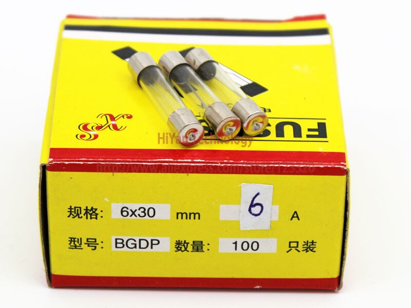 (100pcs/lot) 6*30MM 6A Fuses Fast Quick Blow Glass... – Grandado