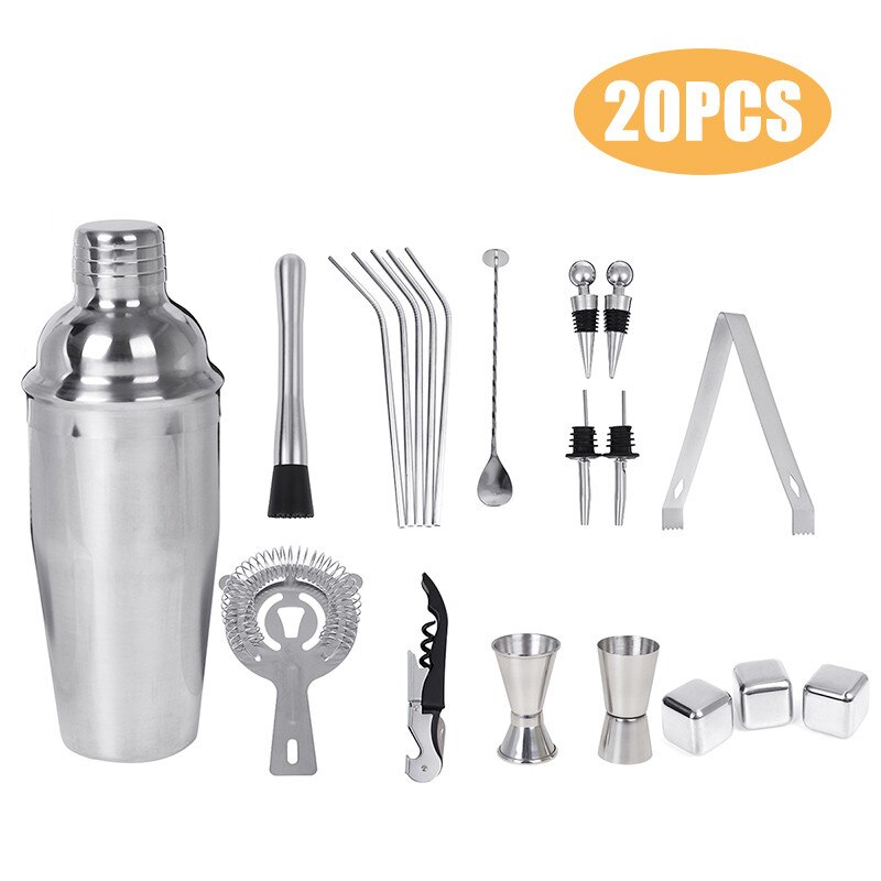 20PCS/ Set Stainless Steel Cocktail Shaker Mixer W... – Grandado