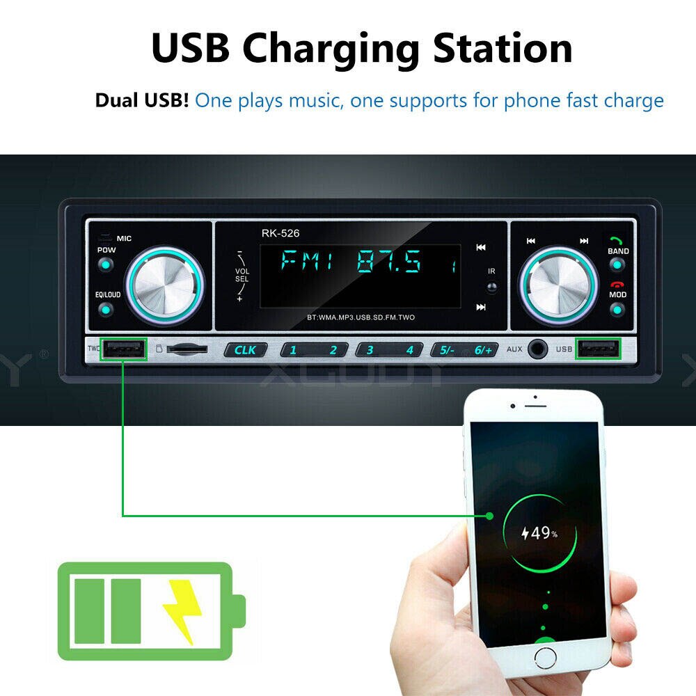 12V Bluetooth Car Radio Player Stereo FM MP3 USB S... – Grandado