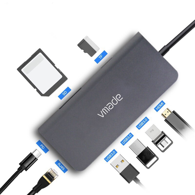 Vmade Type-C 8-In-1 Docking Station with 4K HD/Gig... – Grandado