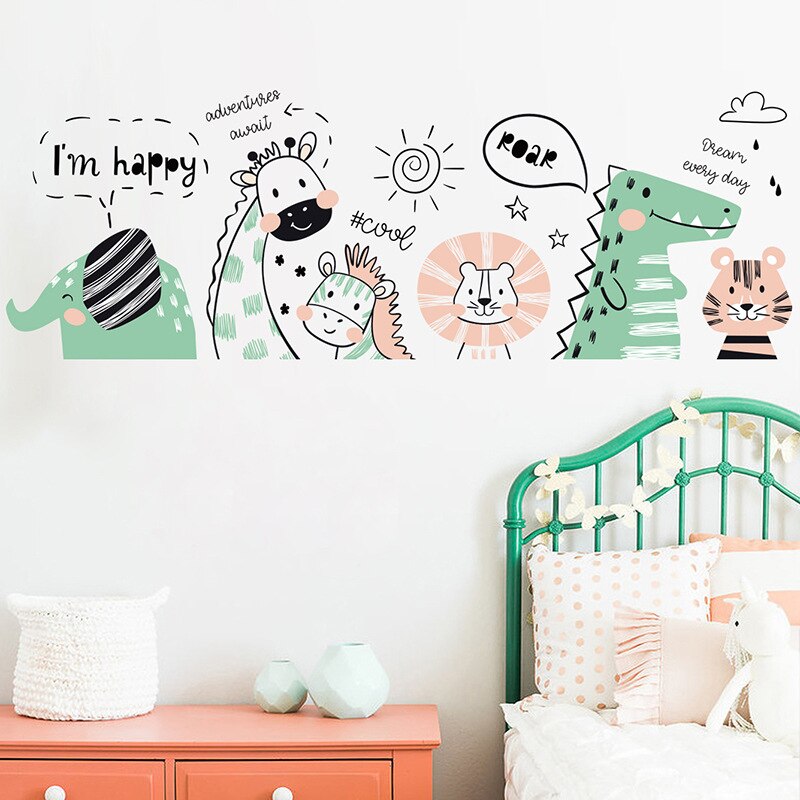 Cartoon animal buddy Wall sticker bedroom living r... – Grandado