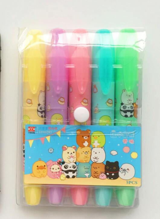 5 pcs/pack Cartoon Panda Highlighter Pen Cute anim... – Vicedeal