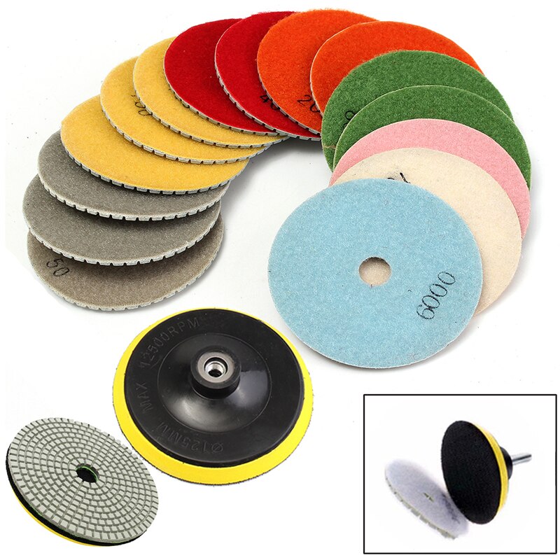 16 stk 4 tommer 100mm diamantpoleringsputer sett v... – Grandado