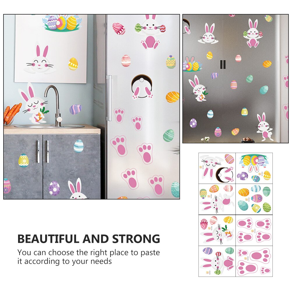 8 Sheets Easter DIY Sticker Adhesive Rabbit Footpr... – Vicedeal