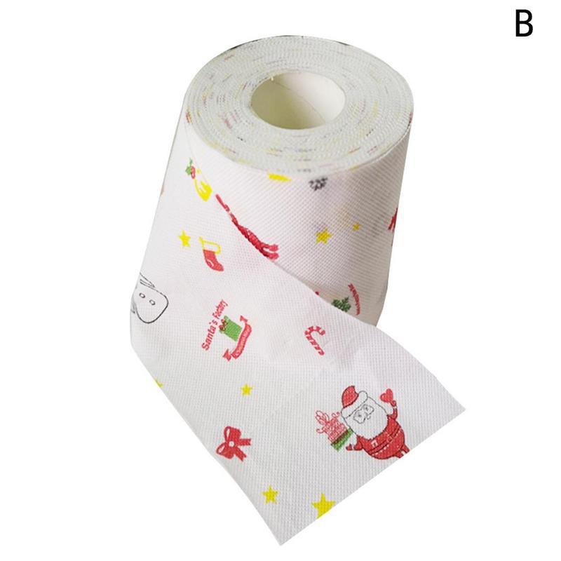 1 Roll Christmas Paper Towels Printed Paper Towel ... – Grandado