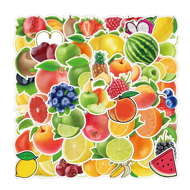50Pcs Exquisite Fresh Fruits Vegetables Stickers F... – Grandado