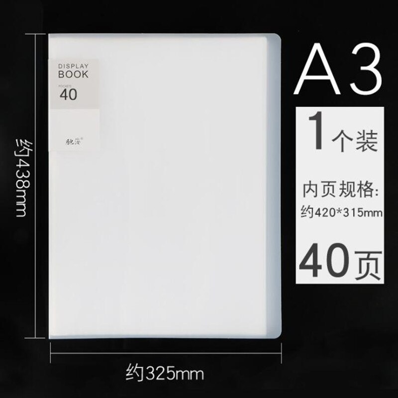 A3 Display Book 20/40 Pages Transparent Insert Fol... – Grandado