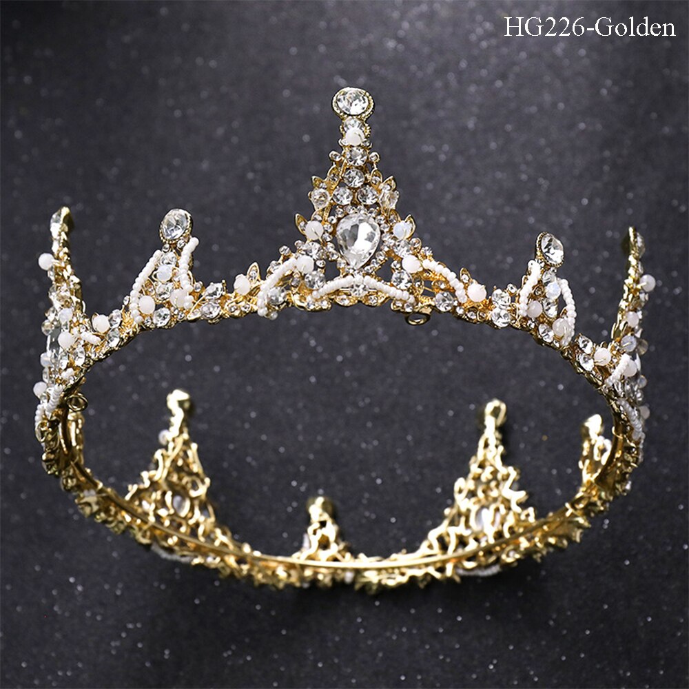 Traugel Luxury Gold Crystal Bridal Crown Tiaras Qu... – Grandado